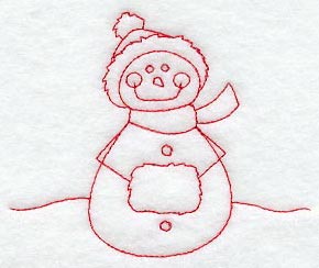 Snuggly Snowman (Redwork)