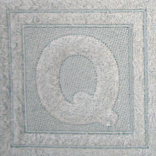 Block Letter Q - 4 Inch (Embossed)