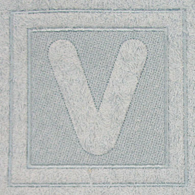 Block Letter V - 5 Inch (Embossed)
