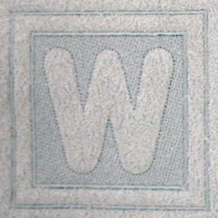 Block Letter W - 4 Inch (Embossed)