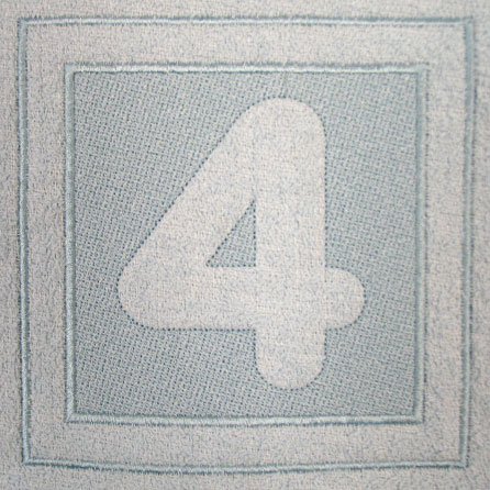 Block Number 4 - 6 Inch (Embossed)