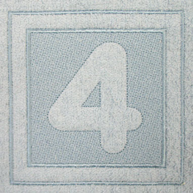 Block Number 4 - 5 Inch (Embossed)