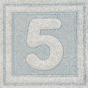 Block Number 5 - 4 Inch (Embossed)