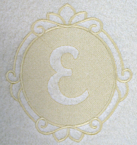 Script Letter E - 6 Inch (Embossed)