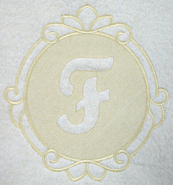 Script Letter F - 7.8 Inch (Embossed)