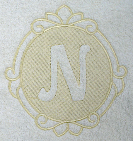 Script Letter N - 6 Inch (Embossed)