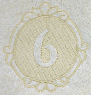 Script Number 6 - 4 Inch (Embossed)