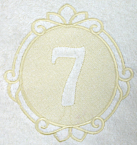 Script Number 7 - 6 Inch (Embossed)