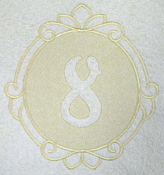 Script Number 8 - 7.8 Inch (Embossed)