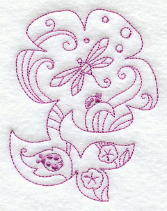 Spring Scene - Flower 2 (Redwork)