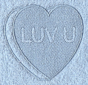 Conversation Heart - Luv U (Embossed)