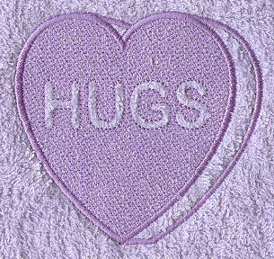 Conversation Heart - Hugs (Embossed)