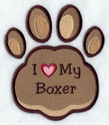 I Love My Boxer Pawprint