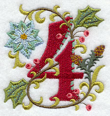 Jacobean Christmas Number 4 - 3 Inch