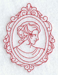 Victorian Cameo (Redwork)