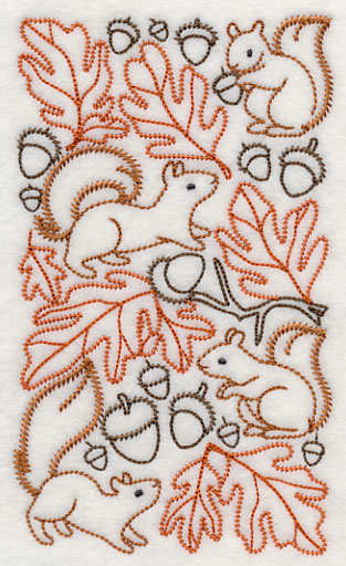 Squirrel and Acorn Autumn Medley (Vintage)