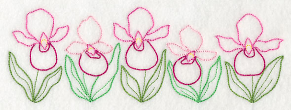 Lovely Lady's Slipper Border (Vintage)