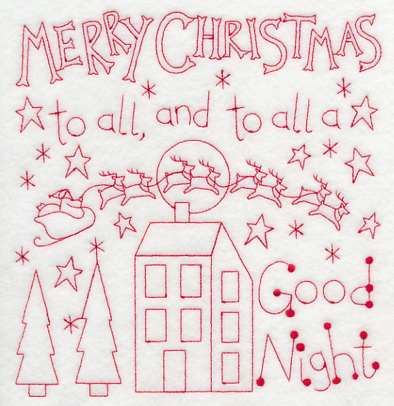 Merry Christmas to All (Redwork)