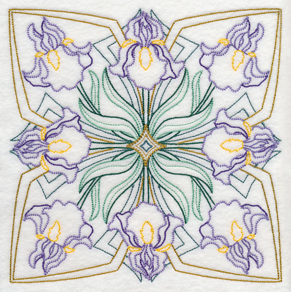 Art Deco Iris - Square (Vintage)