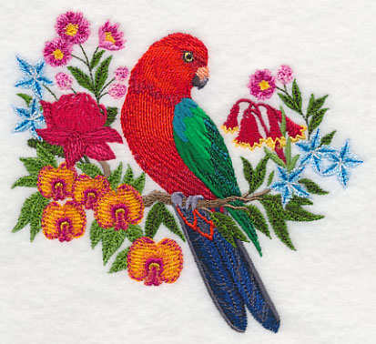 Australian King Parrot with Flowers
