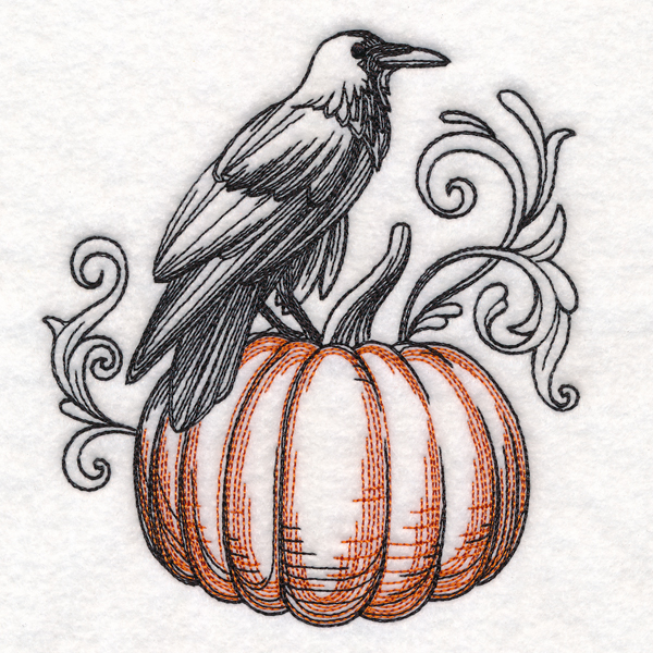 Boo-tiful Halloween - Raven and Pumpkin