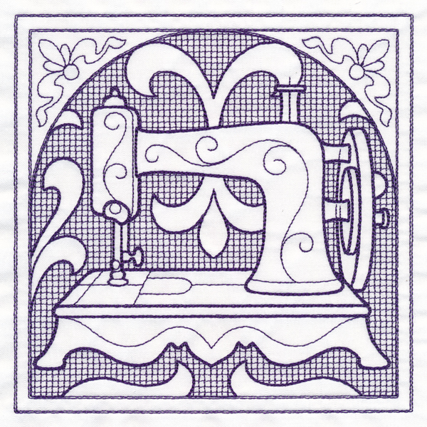 Sewing Machine Square (Trapunto)