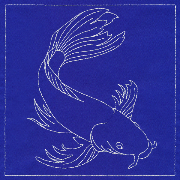 Japanese Sashiko Quilting - Koi Fish