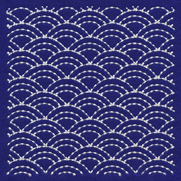 Intricate Waves Sashiko Quilting Square