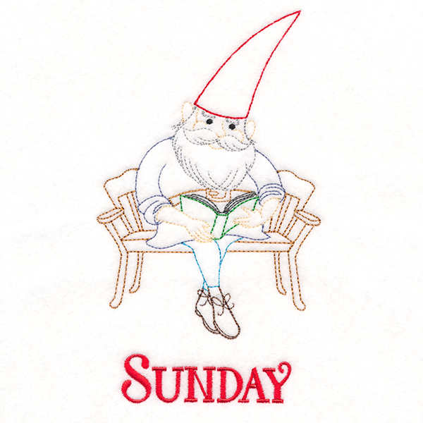 Reading Gnome on Sunday (Vintage)