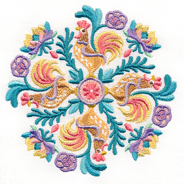 Blissful Rooster Medallion