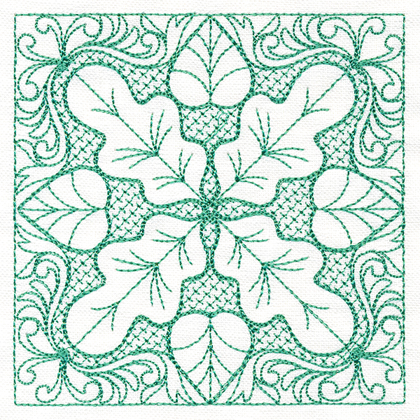 Autumn Beauty Square - Oak Leaf (Trapunto)