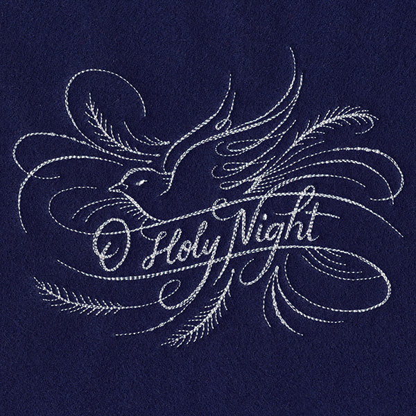 O Holy Night Calligraphy (Whitework)