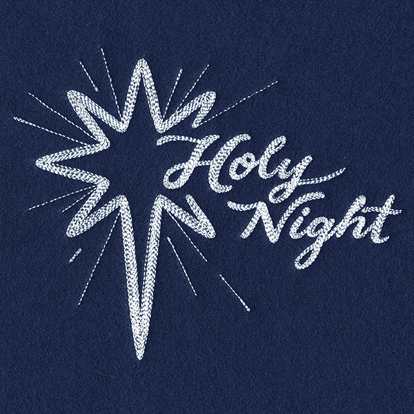 Star of Bethlehem with Holy Night (Whitework)