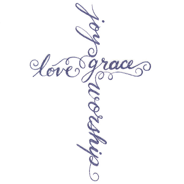 Sweet Blessings Calligraphy Cross