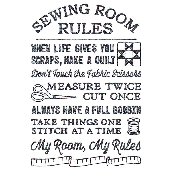 Sewing Room Rules