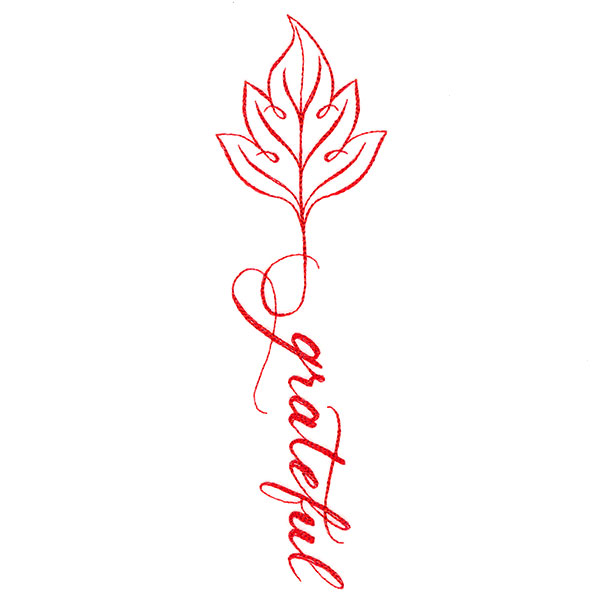 Fall Leaves Calligraphy - Grateful