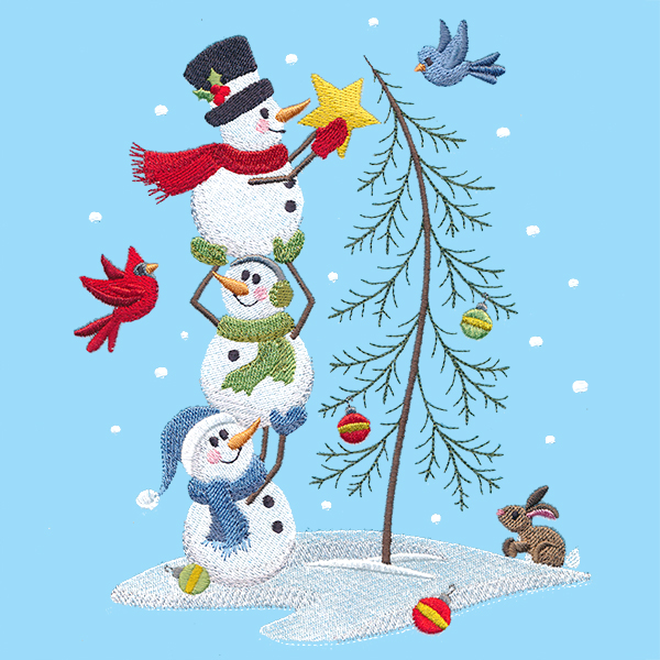 Cheerful Decorating Snowmen Stack