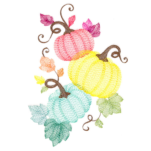 Tumbling Autumn Pumpkins Trio