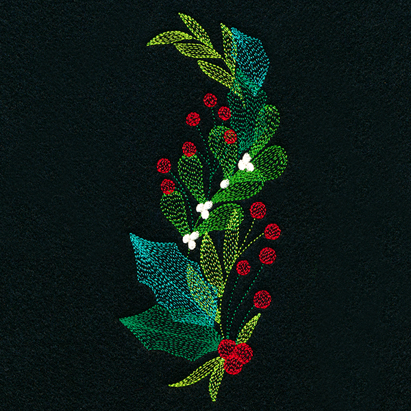 Festive Holly and Berries Spray