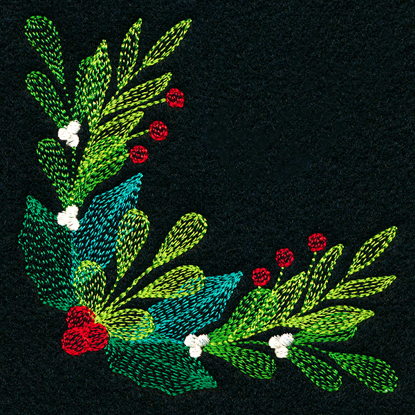 Festive Holly and Berries Corner