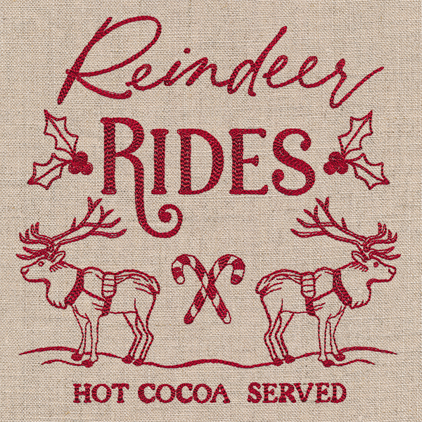 Reindeer Rides Market Sign