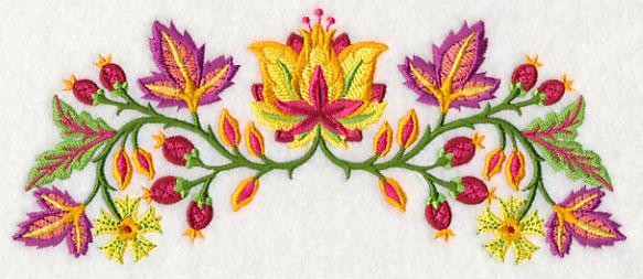 Jacobean Blazing Blooms Border