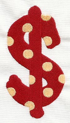 Polka Dot Dollar Sign (5 Inch)