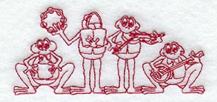 Frog Dixieland Band (Redwork)