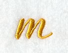 Curly Script Lower Case Letter m (1 Inch)