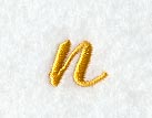 Curly Script Lower Case Letter n (1 Inch)