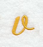 Curly Script Lower Case Letter v (1 1/2 Inch)