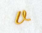 Curly Script Lower Case Letter v (1 Inch)