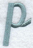 Flair Script Lower Case Letter p (2 Inch)