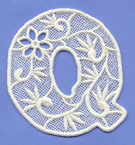 Floral Lace Letter Q (Lace)